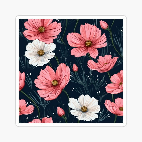 DOPASTICKER Cosmos Flowers Sticker, Phone Sticker, Latop Sticker, Lover ...