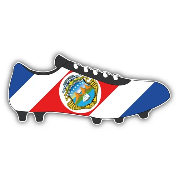 DOPASTICKER Costa Rica Flag Soccer Cleats Sticker Decal Phone Decal ...