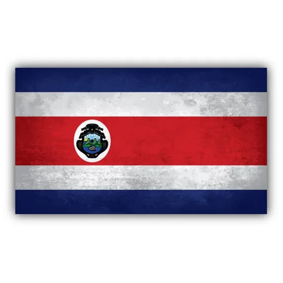 DOPASTICKER Costa Rica Grunge Flag Sticker Decal Phone Decal Water ...