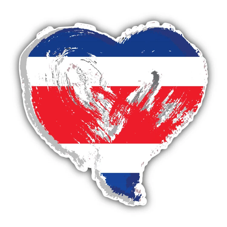 DOPASTICKER Costa Rica Heart Flag Car Bumper Sticker Decal Gift You ...