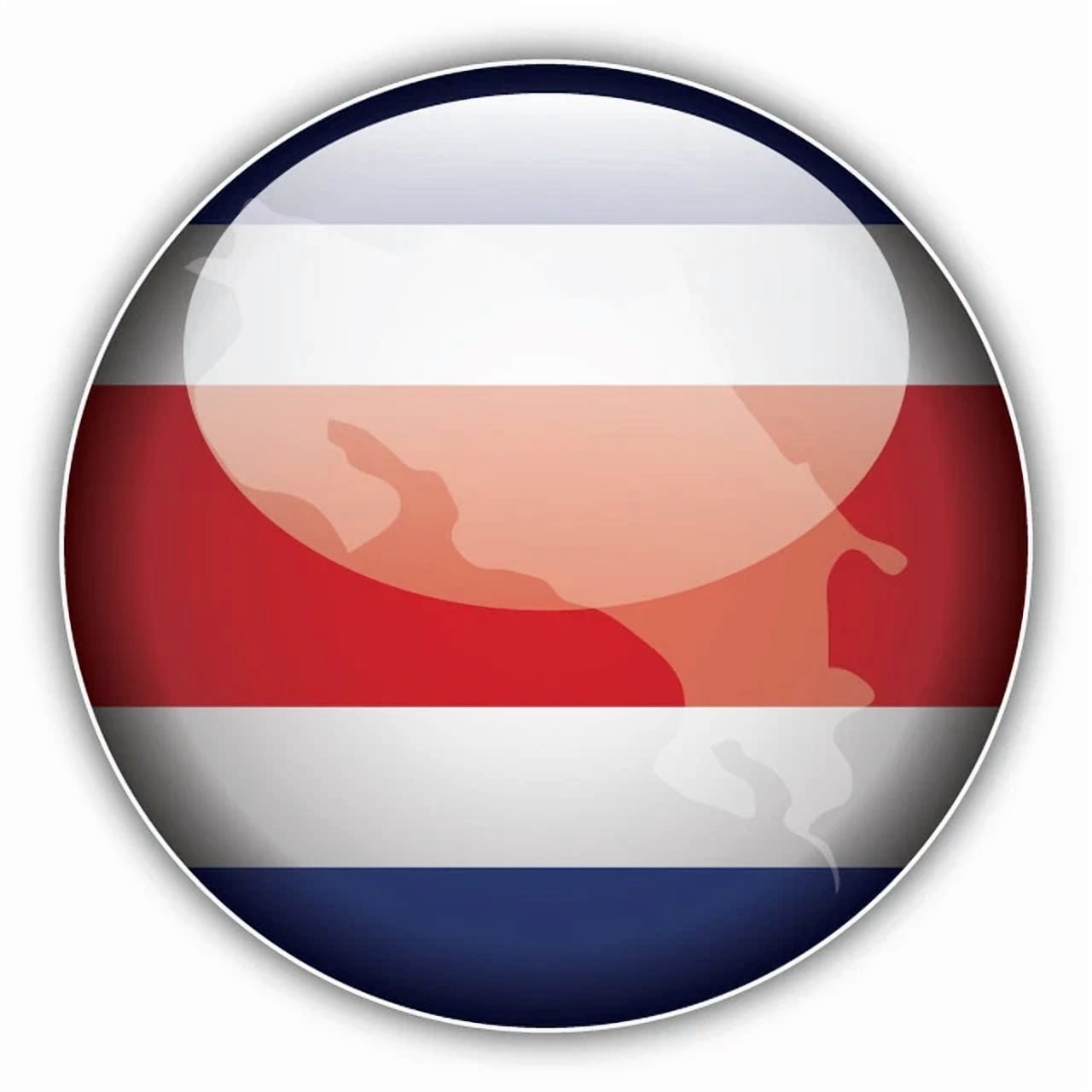 DOPASTICKER Costa Rica Map Flag Sticker Decal Phone Decal Water Bottle ...