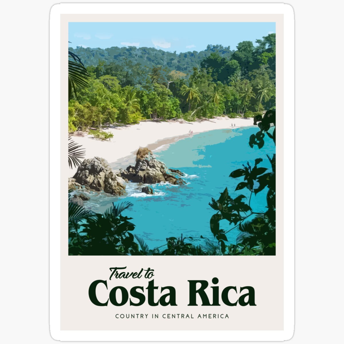 DOPASTICKER Costa Rica Sticker Waterproof Sticker For Water Bottles ...