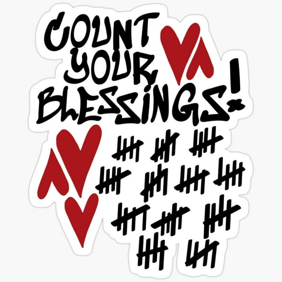 DOPASTICKER Count Your Blessings! - Red & Black - Perfect Birthday Gift ...