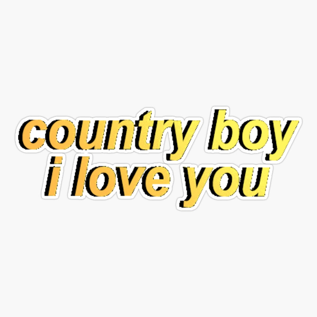 DOPASTICKER Country Boy I Love You Sticker, Phone Sticker Car Sticker ...