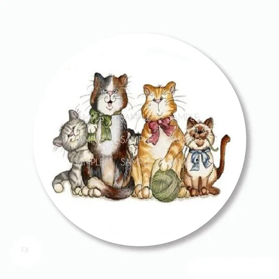DOPASTICKER Country Cats Kittens Scrapbook Stickers Cat Phone Decal ...