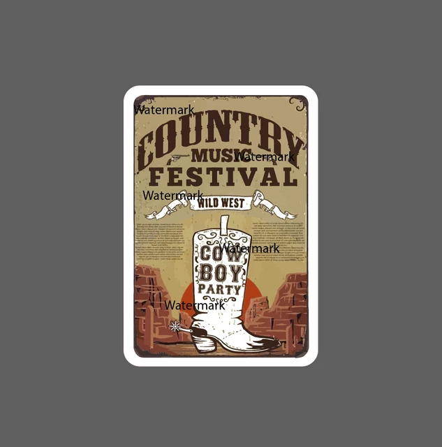 DOPASTICKER Country Music Sticker Festival Sticker Phone Sticker, Latop ...