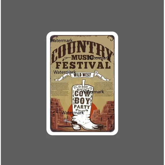 DOPASTICKER Country Music Sticker Festival Sticker Phone Sticker, Latop ...