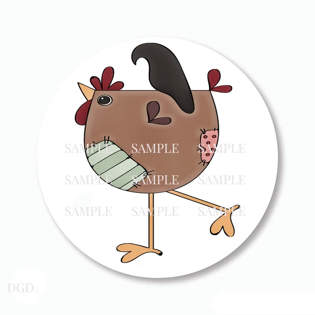 DOPASTICKER Country Prim Chicken And Crow Scrapbook Stickers Phone ...