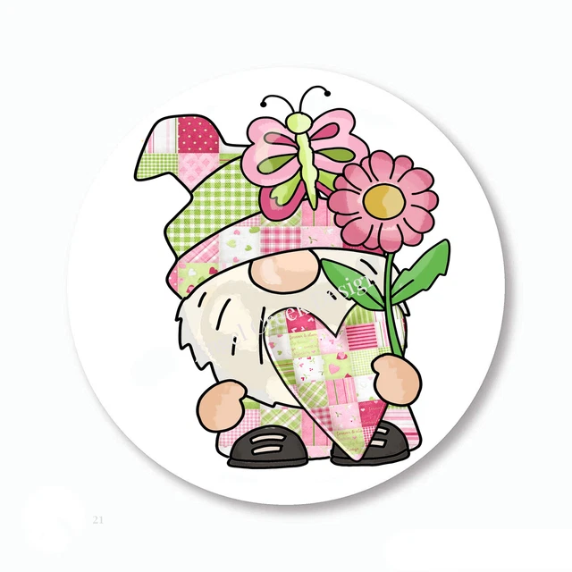 DOPASTICKER Country Prim Daisy Flower Butterfly Gnome Stickers Phone ...