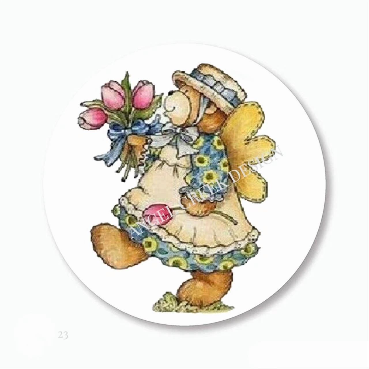 DOPASTICKER Country Prim Flowers Teddy Bear Scrapbook Stickers Phone ...