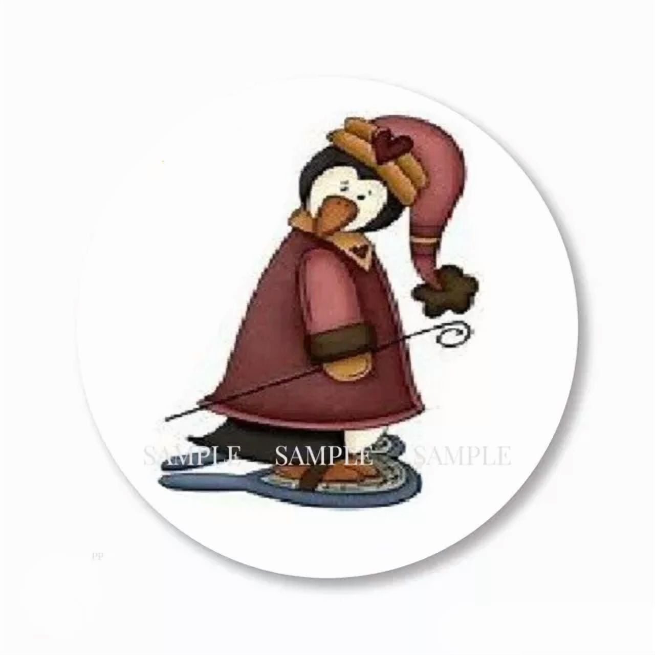 DOPASTICKER Country Prim Skiing Penguin Scrapbook Stickersholiday Phone ...
