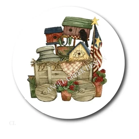 DOPASTICKER Country Primitive Wagon Scrapbook Stickers Phone Decal ...