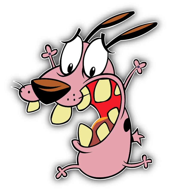 DOPASTICKER Courage The Cowardly Dog Frightened Cartoon Car Sticker ...