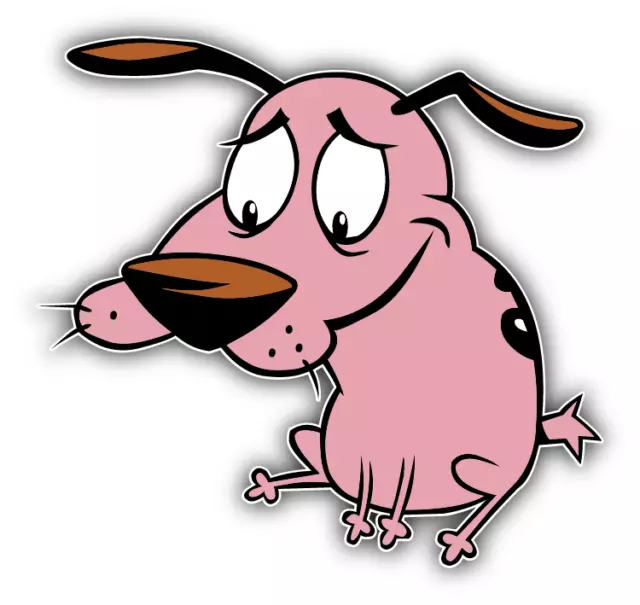 DOPASTICKER Courage The Cowardly Dog Sitting Cartoon Car Sticker Decal ...