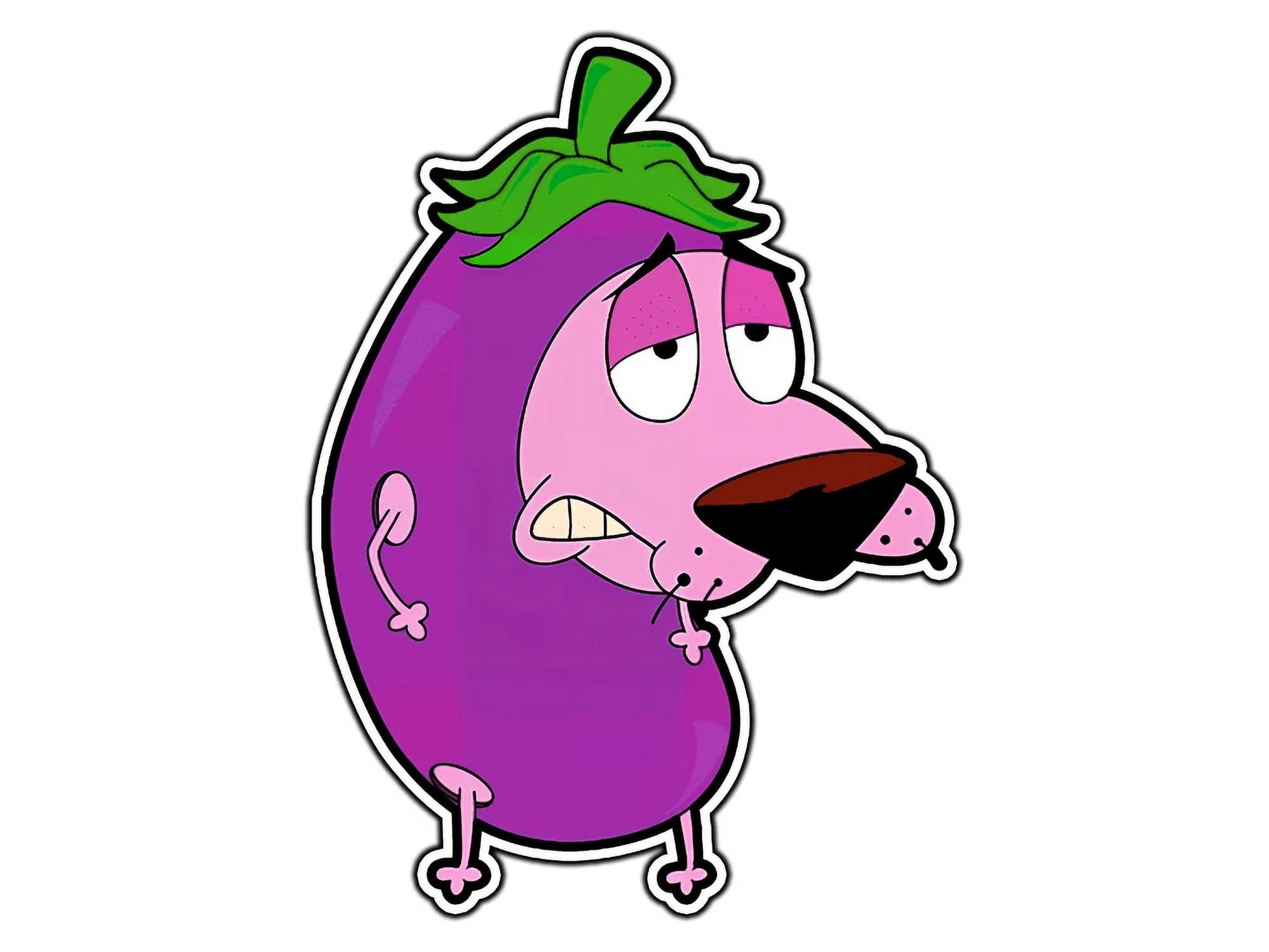 DOPASTICKER Courage The Cowardly Dog Eggplant Costume Sticker Phone ...