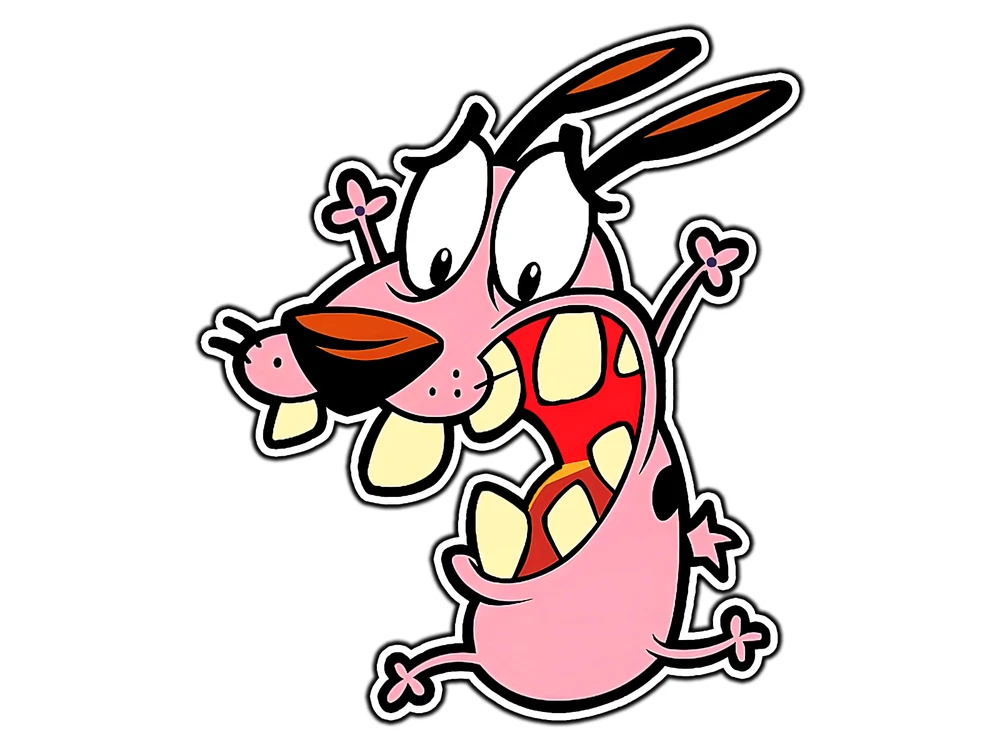 DOPASTICKER Courage The Cowardly Dog Jumping Scared Sticker Phone Decal ...