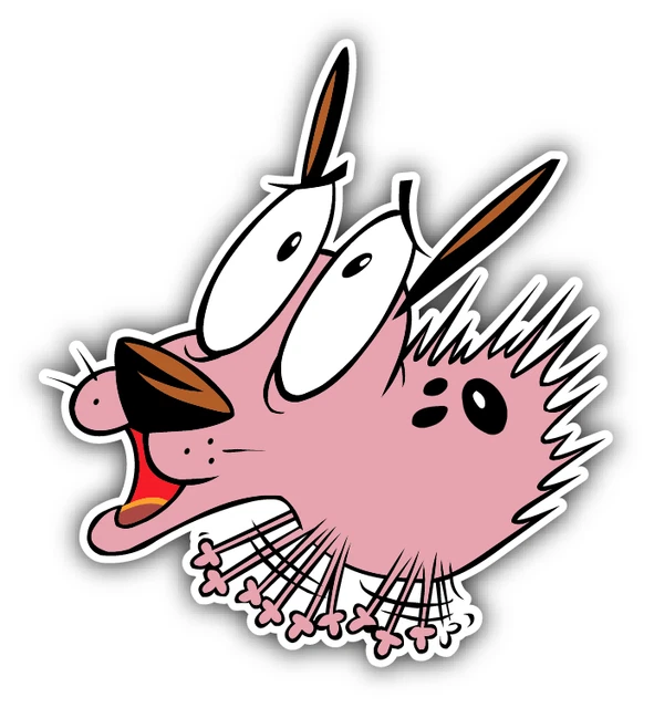 DOPASTICKER Courage The Cowardly Dog Scary Cartoon Car Sticker Decal ...