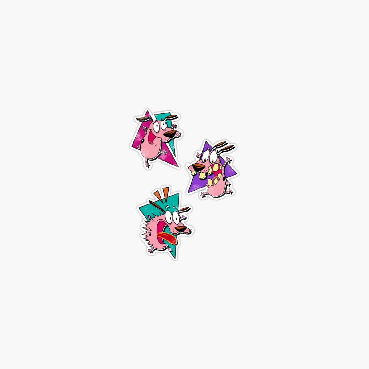 DOPASTICKER Courage The Cowardly Dogâ„¢ Triple Sticker, Phone Sticker ...