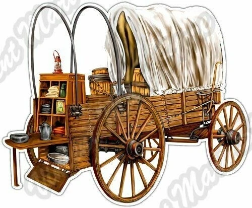 DOPASTICKER Covered Wagon Western Country Rodeo Car Window Sticker ...