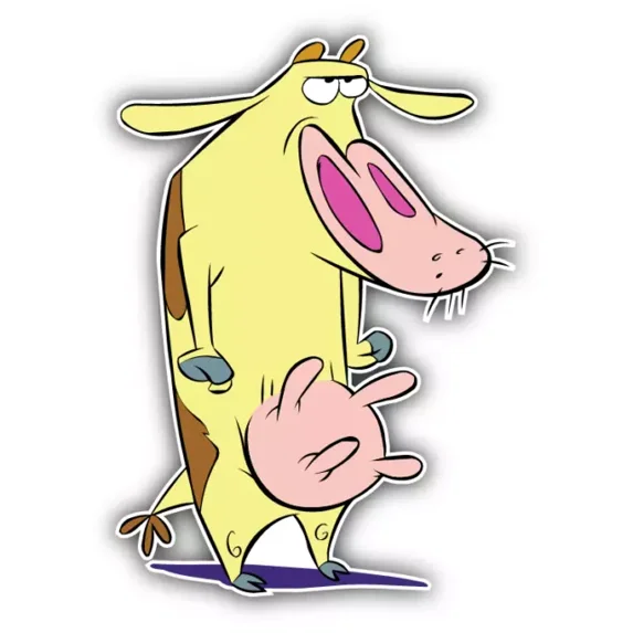 DOPASTICKER Cow And Chicken Thinking Cartoon Car Sticker Decal Phone ...
