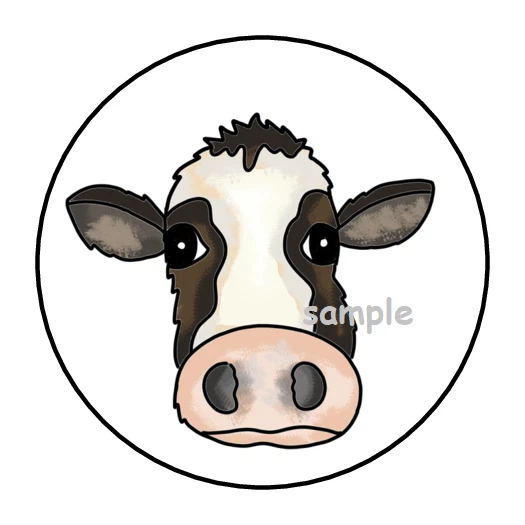 DOPASTICKER Cow Face Stickers Cows Farm Animals Phone Decal Water ...