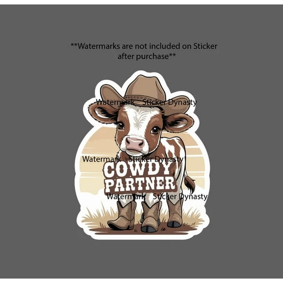 DOPASTICKER Cow Howdy Sticker Country Western Cowboy Hat Boots Sticker ...