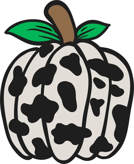 DOPASTICKER Cow Print Pumpkin Sticker Fall Harvest Halloween Decor Diy ...