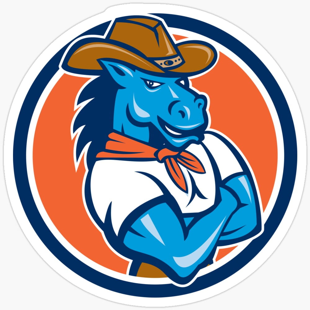 DOPASTICKER Cowboy Horse Arms Crossed Circle Sticker Phone Decal Water ...