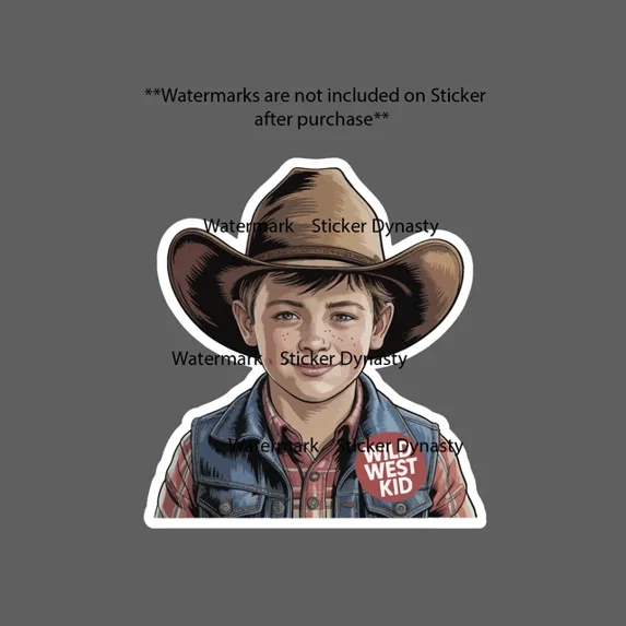 DOPASTICKER Cowboy Kid Sticker Country Western Rodeo Farm Sticker Phone ...
