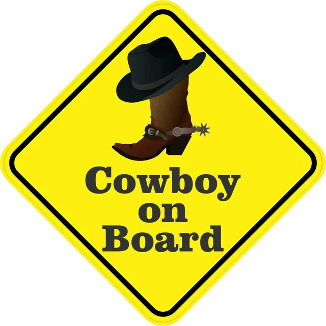 DOPASTICKER Cowboy On Board Sticker Phone Sticker, Latop Sticker, Lover ...