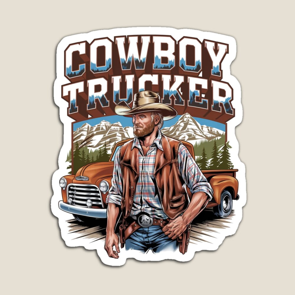 DOPASTICKER Cowboy Trucker - Traditional Cowboy - Cowboy Spirit Sticker ...