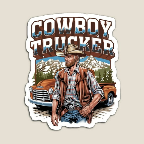 DOPASTICKER Cowboy Trucker - Traditional Cowboy - Cowboy Spirit Sticker ...