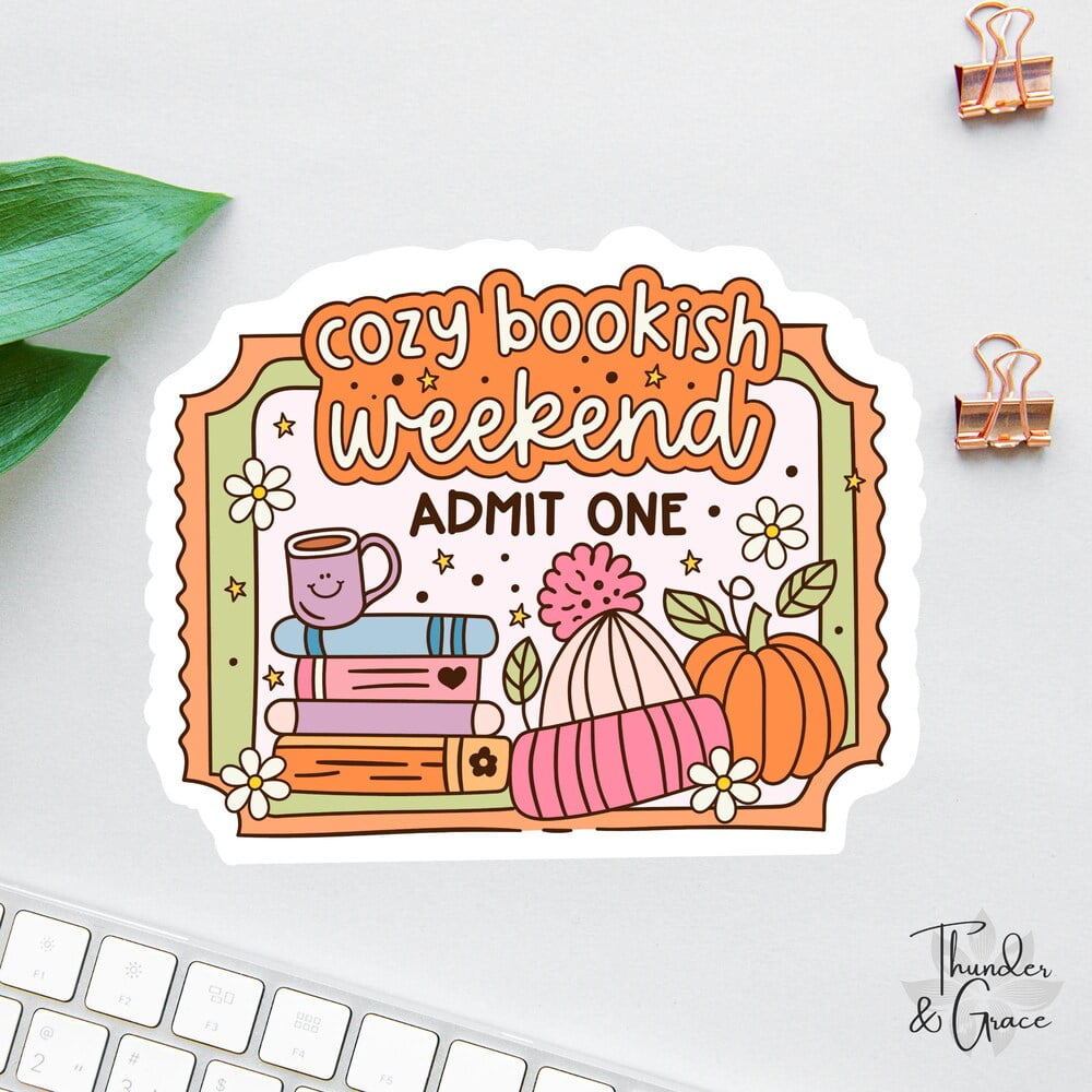 DOPASTICKER Cozy Bookish Weekend Sticker, I'M All Booked Up, Book Lover ...