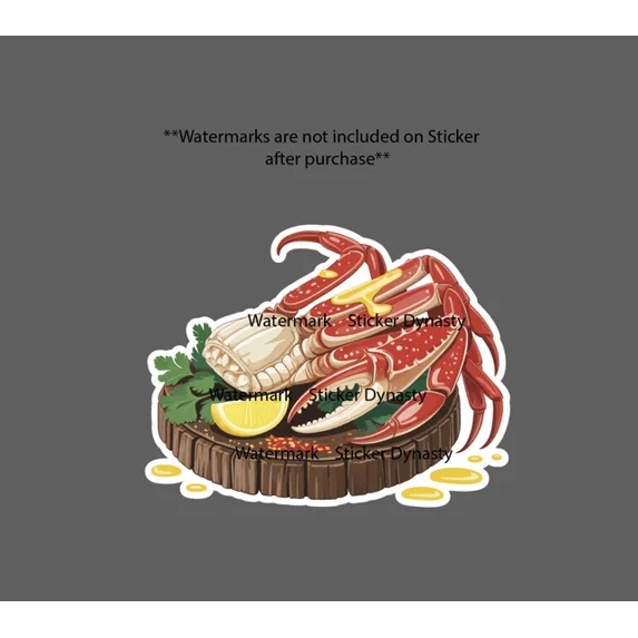 DOPASTICKER Crab Legs Sticker Animal Ocean Beach Seafood Food Sticker ...