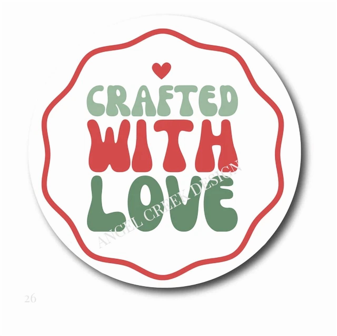 DOPASTICKER Crafted With Love Scrapbook Stickers Holiday Handmade Favor ...