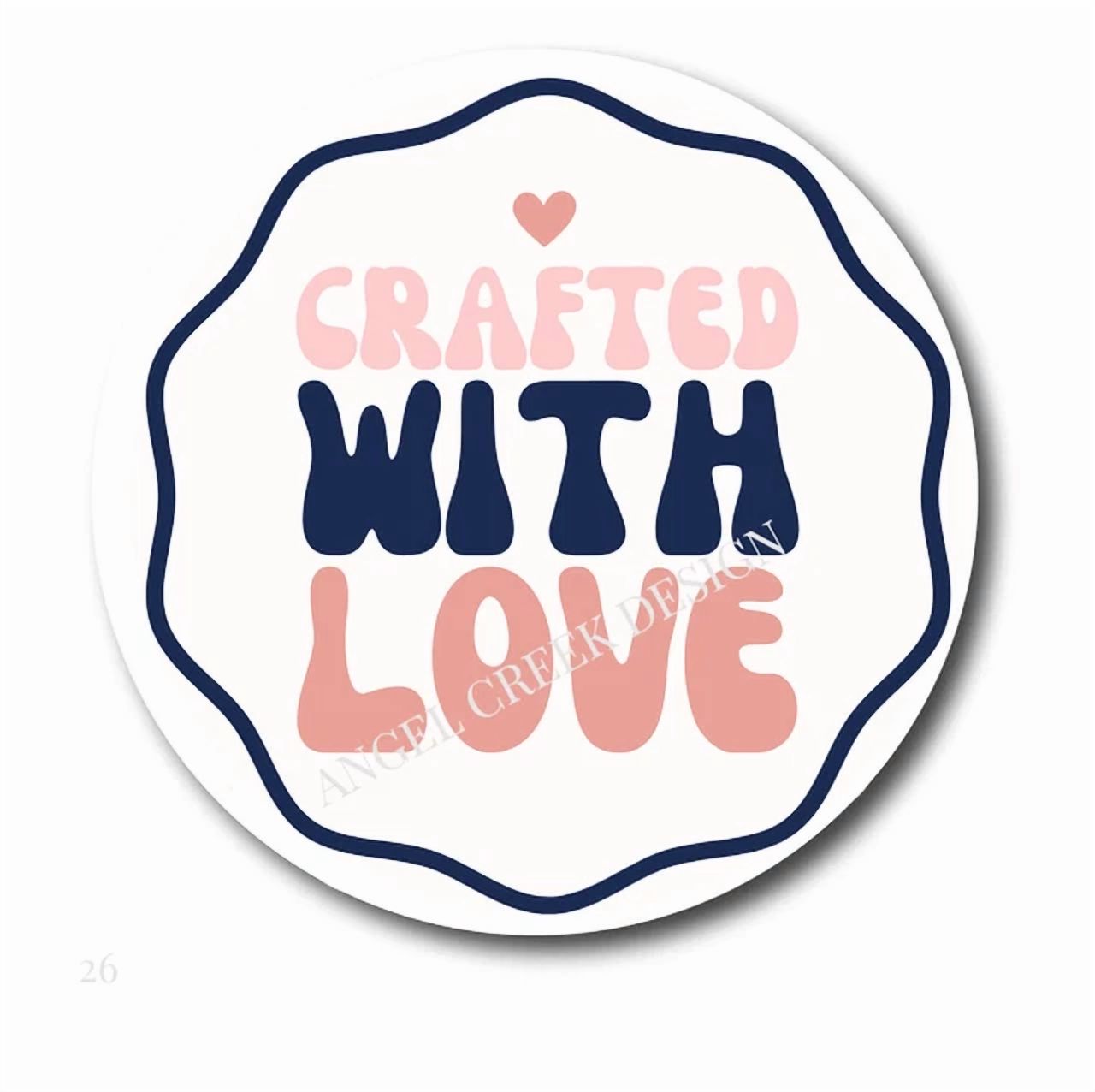 DOPASTICKER Crafted With Love Scrapbook Stickers Handmade Favor Phone ...
