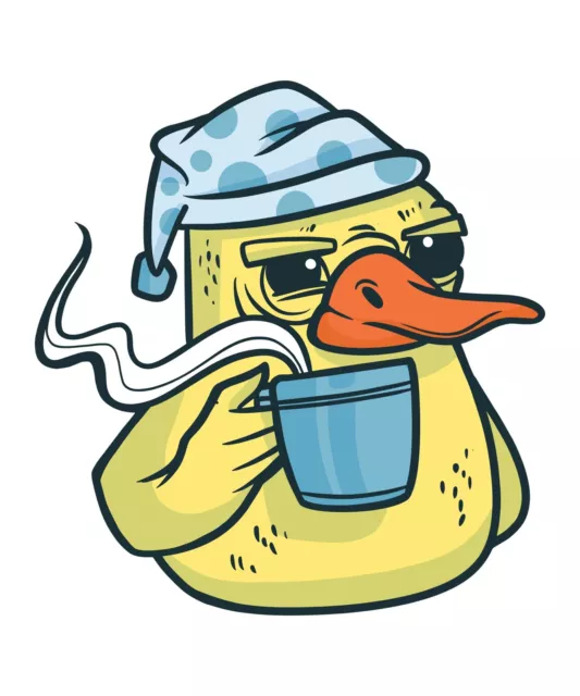 DOPASTICKER Cranky Sticker Need Coffee Duck Not A Morning Person ...