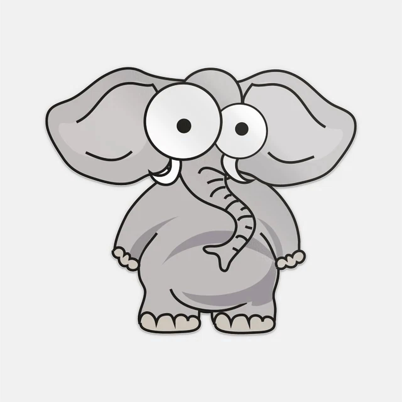 DOPASTICKER Crazy Elephant Cartoon Sticker Decal Phone Decal Water ...