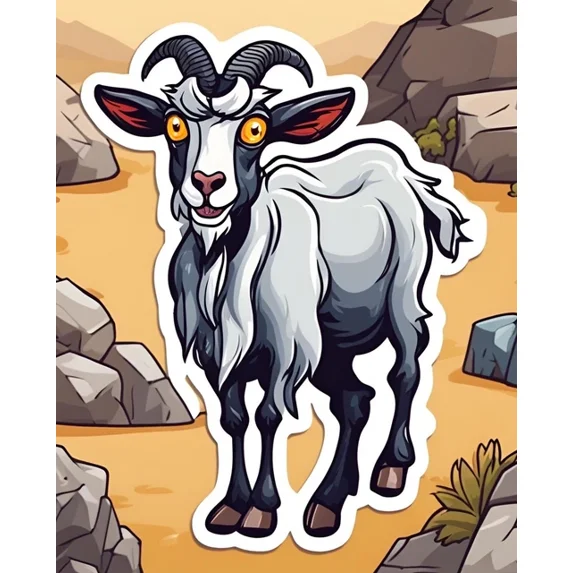 DOPASTICKER Crazy Goat Sticker Phone Decal Water Bottle Stickers, Cars ...