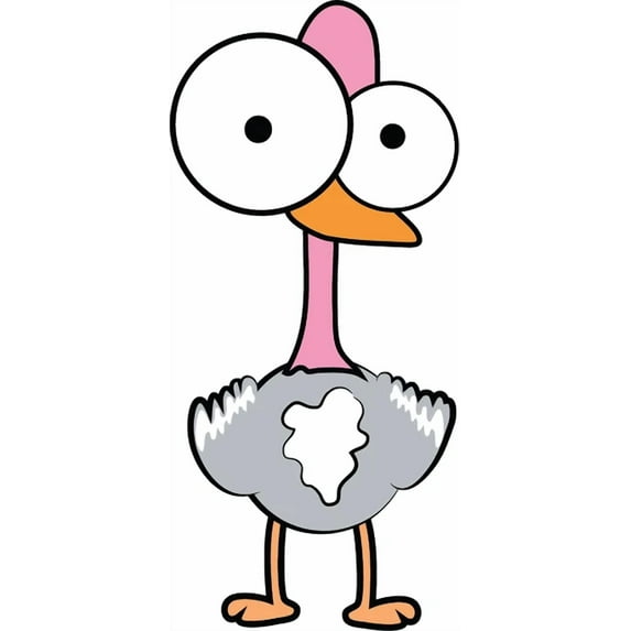 DOPASTICKER Crazy Ostrich Cartoon Animal Sticker Decal Phone Decal ...