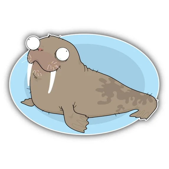 DOPASTICKER Crazy Walrus Sticker Decal Phone Decal Water Bottle ...
