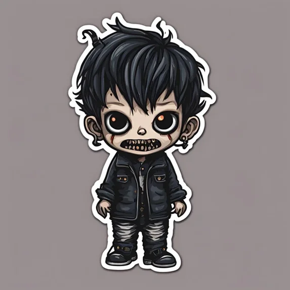 DOPASTICKER Creepy Boy Doll Sticker Phone Decal Water Bottle Stickers ...