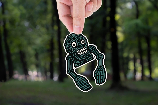 DOPASTICKER Creepy Skeleton Sticker, Weird Skull Decal, Spooky Sticker ...