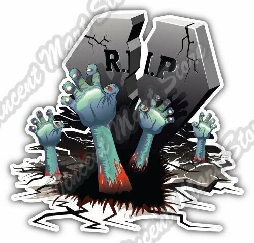 DOPASTICKER Creepy Zombie Hands Cemetery Rip Rest Peace Car Sticker ...