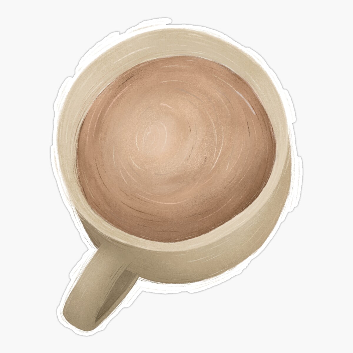 DOPASTICKER Creme Minimalist Mug Sticker, Phone Sticker Car Stickers ...