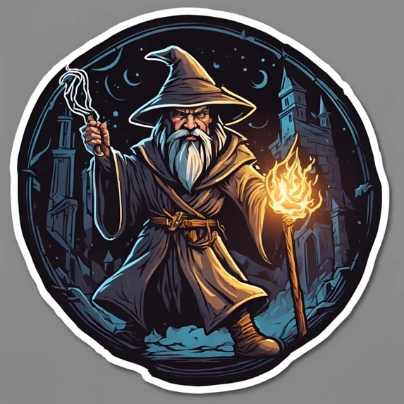 DOPASTICKER Crime Fighting Wizard Sticker Phone Decal Water Bottle ...