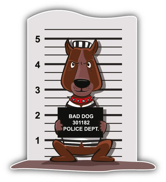 DOPASTICKER Criminal Dog Cartoon Sticker Decal Phone Decal Water Bottle ...