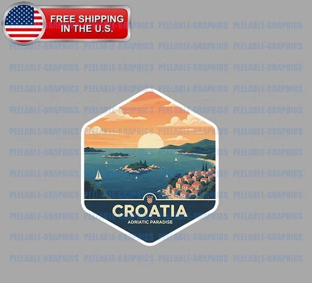 DOPASTICKER Croatia Croatian Sticker Souvenir Travel Map Country ...
