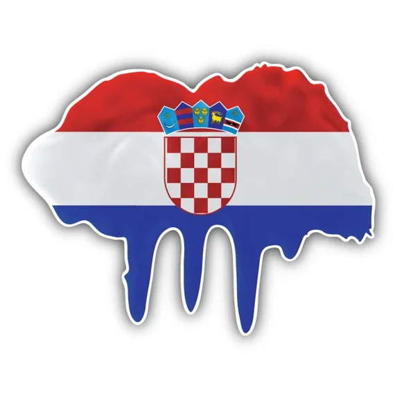 DOPASTICKER Croatia Flag Blot Sticker Decal Phone Decal Water Bottle ...
