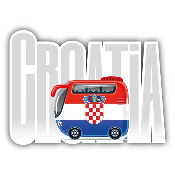 DOPASTICKER Croatia Flag Bus Travel Sticker Decal Phone Decal Water ...